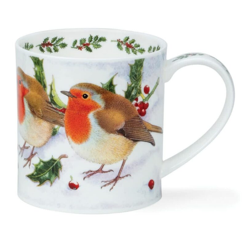 Dunoon Orkney Festive Birds Robin Mug - Fawcetts Online